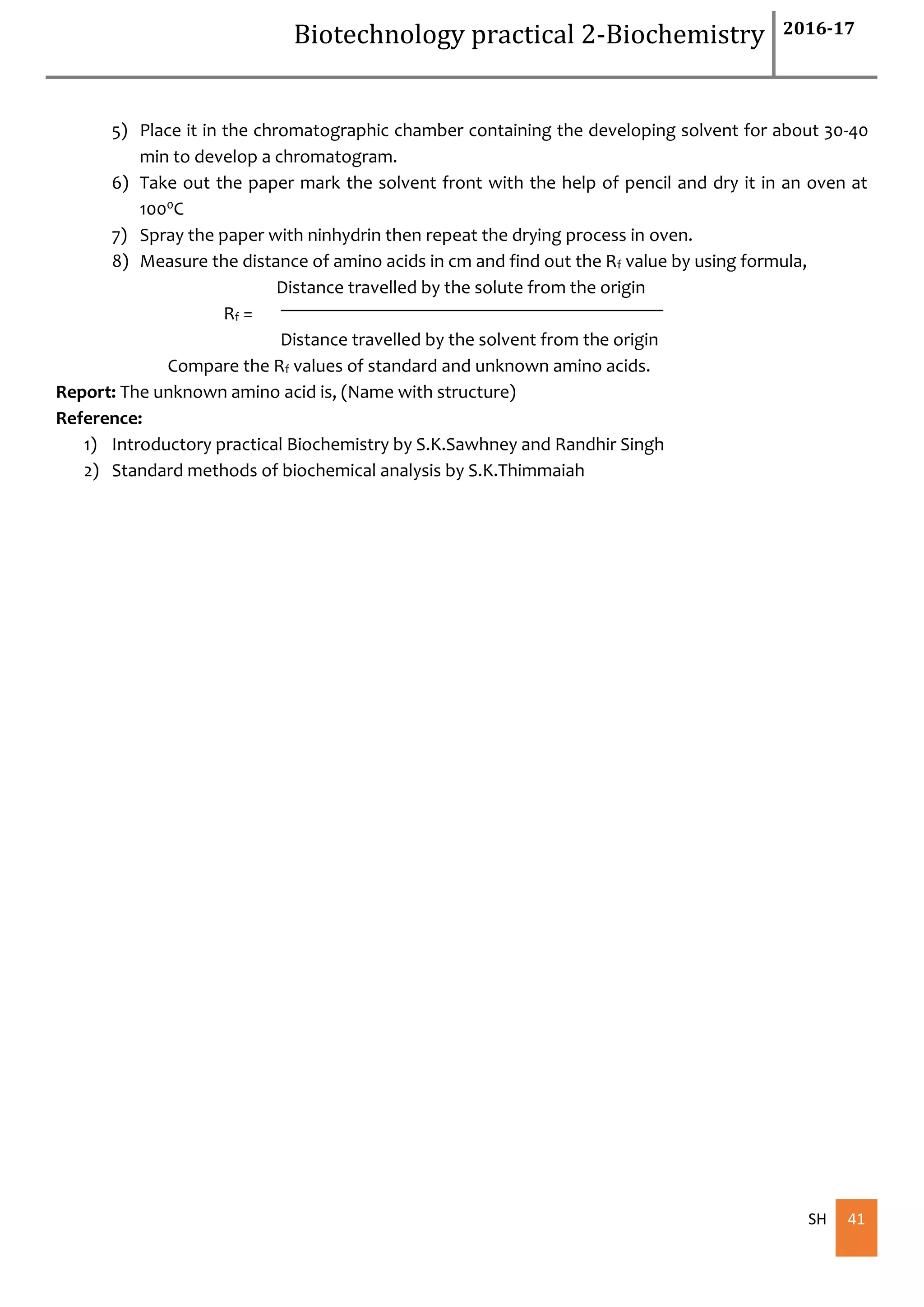 BIOCHEMISTRY LAB MANUAL | PDF