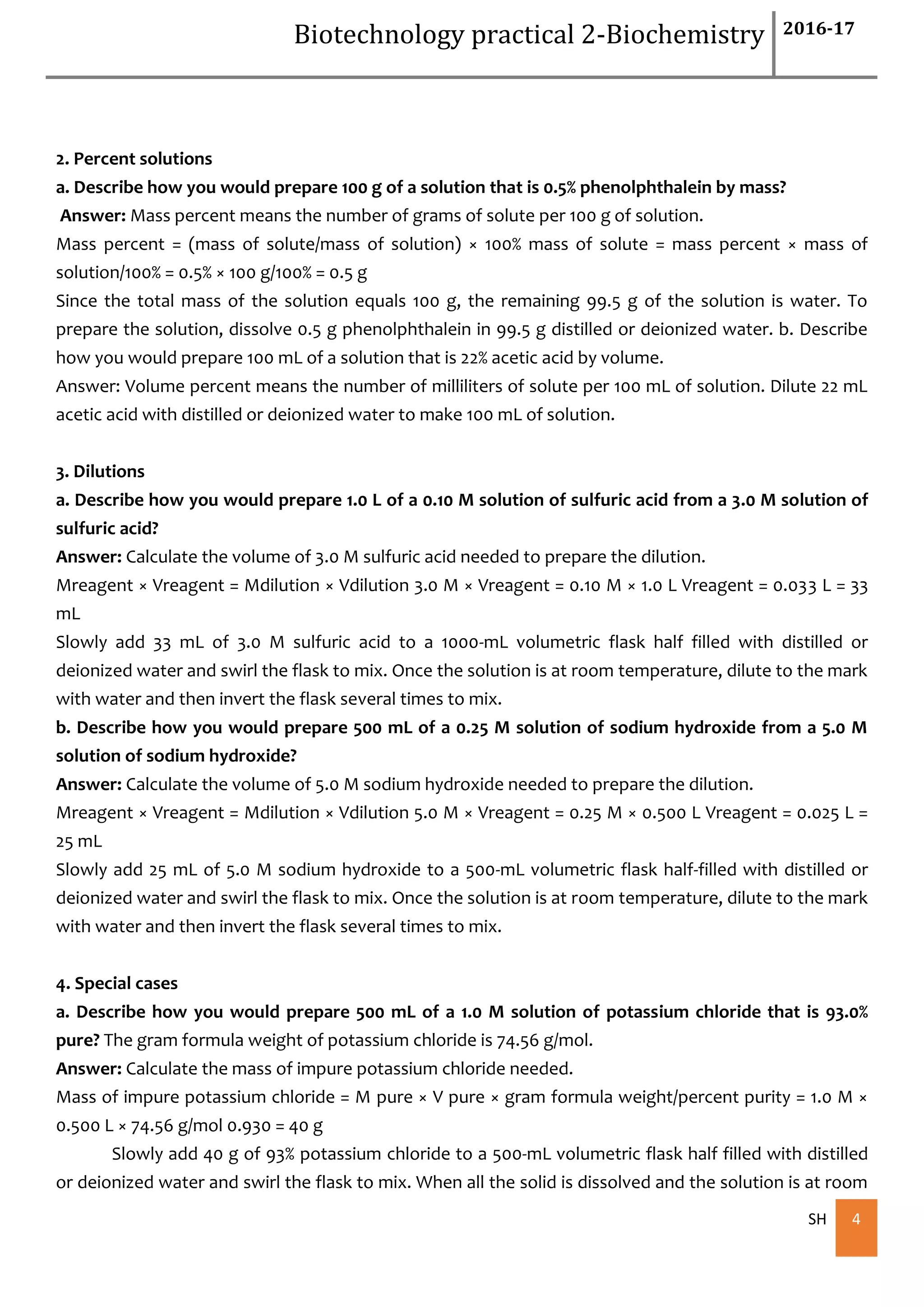 BIOCHEMISTRY LAB MANUAL | PDF