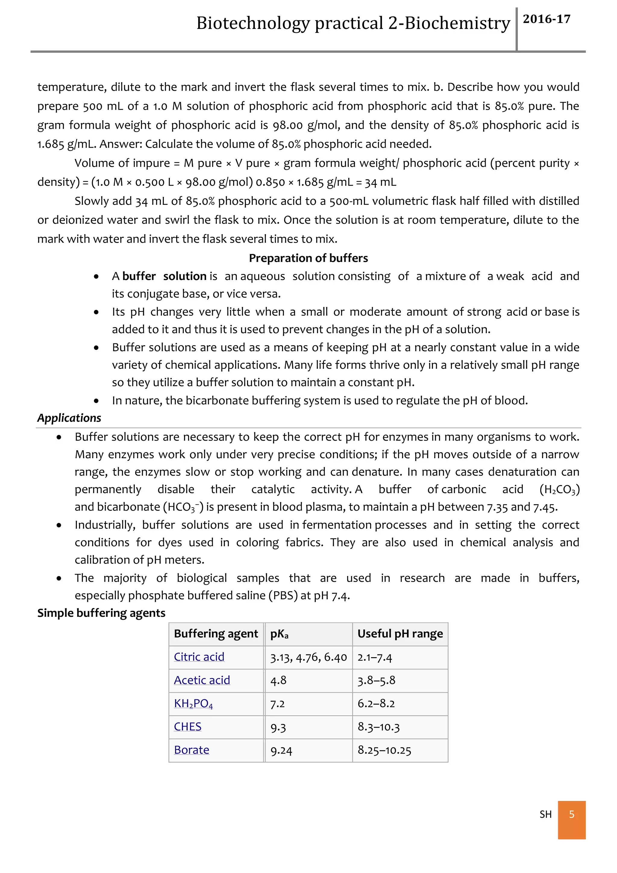 BIOCHEMISTRY LAB MANUAL | PDF