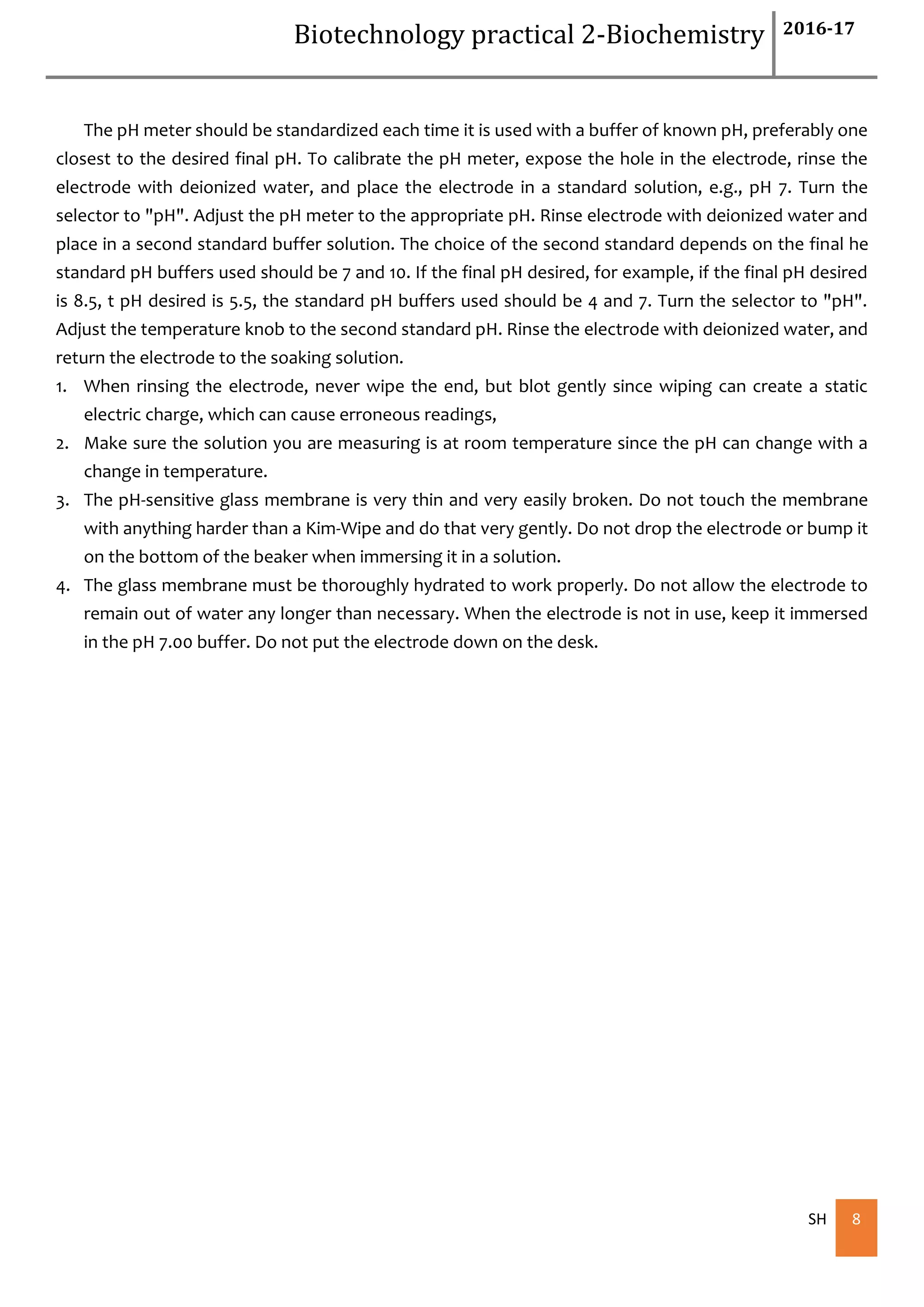 BIOCHEMISTRY LAB MANUAL | PDF