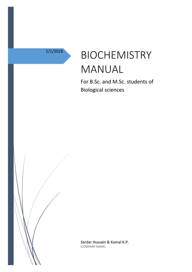 BIOCHEMISTRY LAB MANUAL | PDF BIOCHEMISTRY LAB MANUAL | PDF