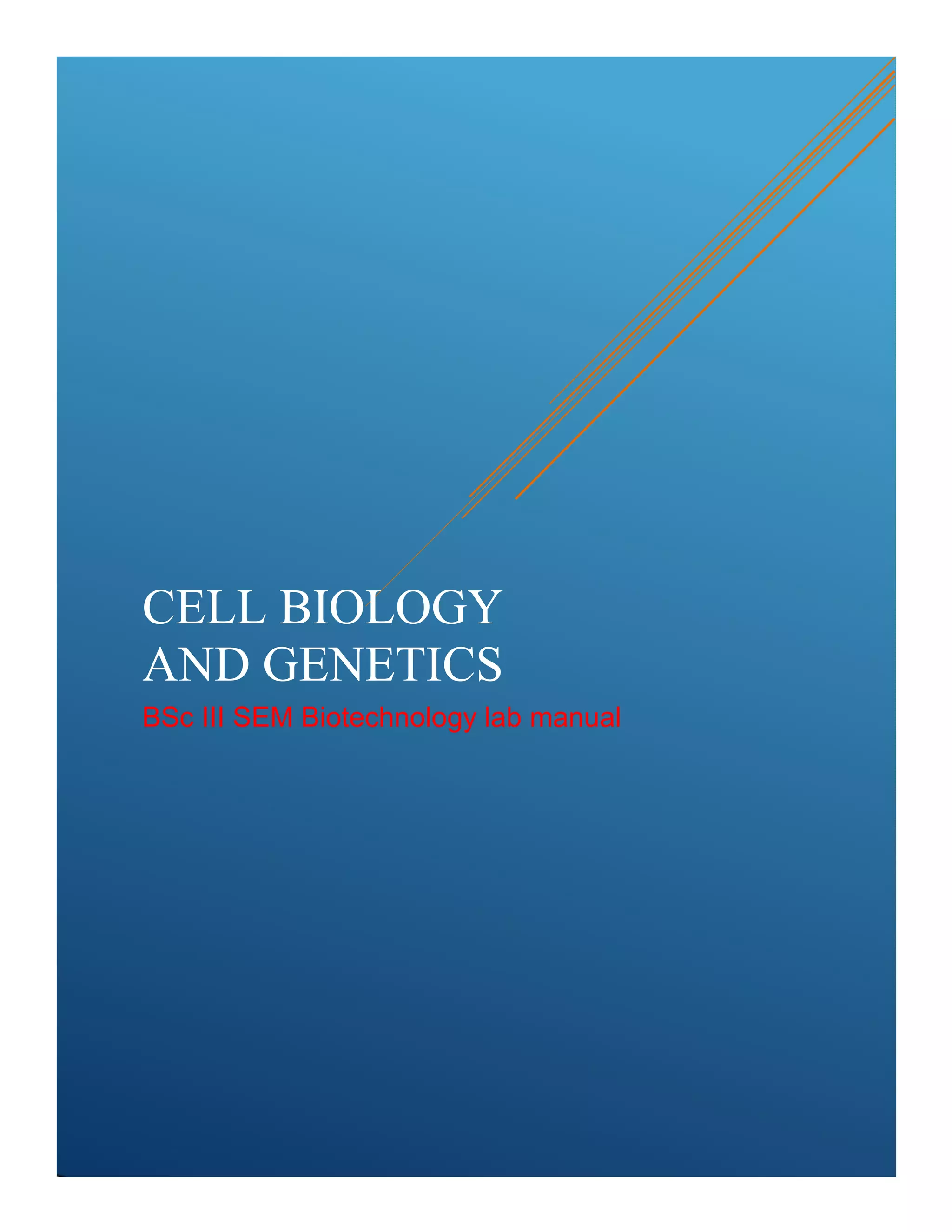 Biotechnology III sem Practical manual | PDF