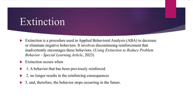 Extinction In Behavioral Therapy Pptx