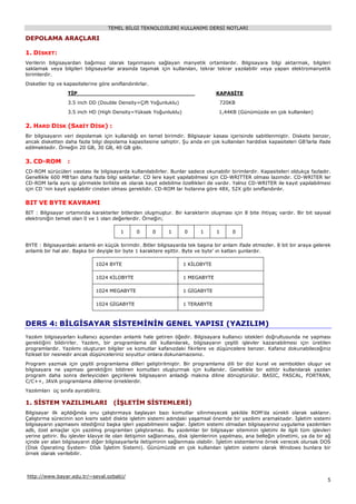 Bilişim teknolojileri dersnotu | PDF