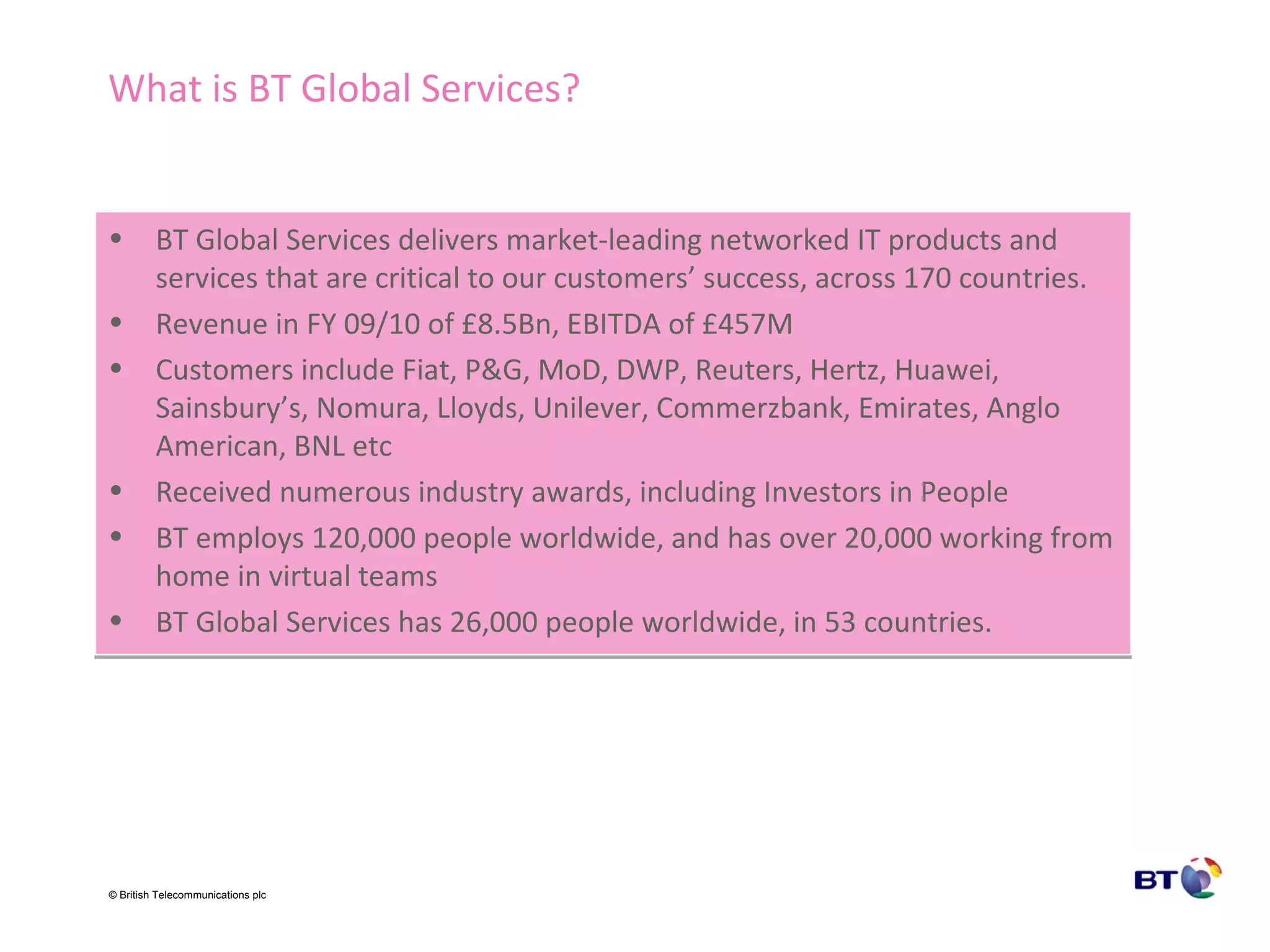 British Telecom making blended learning work | PPT British Telecom making blended learning work | PPT