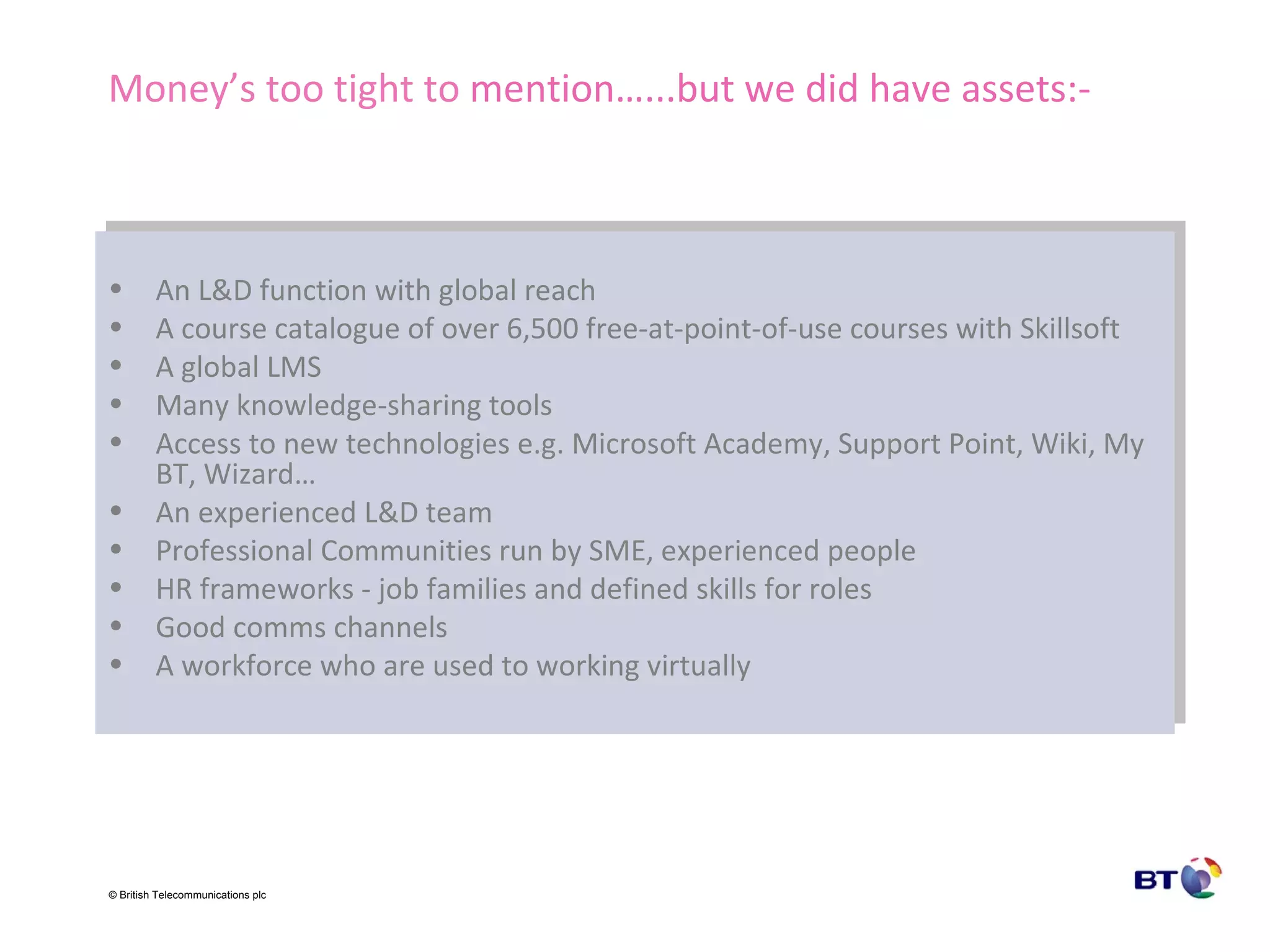 British Telecom making blended learning work | PPT British Telecom making blended learning work | PPT