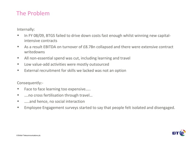 British Telecom making blended learning work | PPT British Telecom making blended learning work | PPT