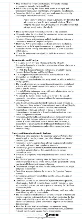 blockchain technology -unit-3-notes.pdf for engineering students | PDF