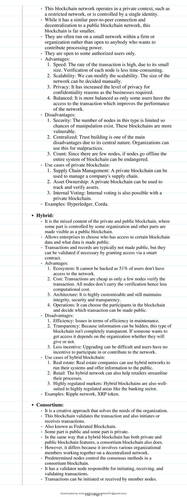 blockchain technology -unit-3-notes.pdf for engineering students | PDF