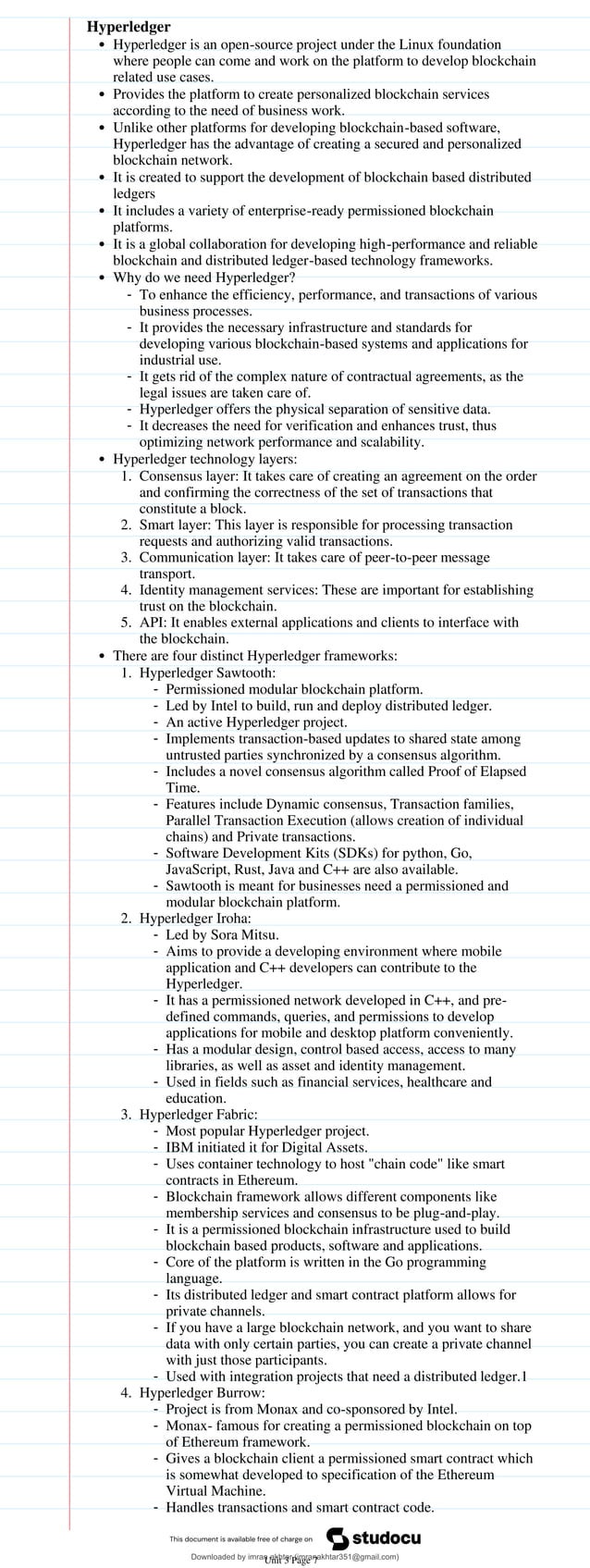 blockchain technology -unit-3-notes.pdf for engineering students | PDF