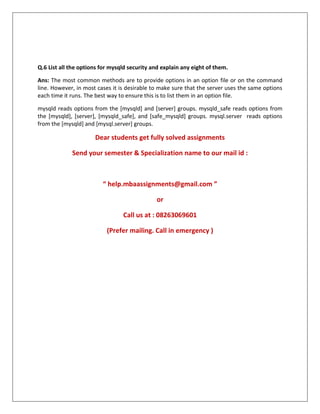 Bt0075 rdbms and mysql | DOCX | Databases | Computer Software and Applications