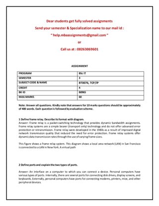 Bt0076, tcpip | DOCX | Email | Internet