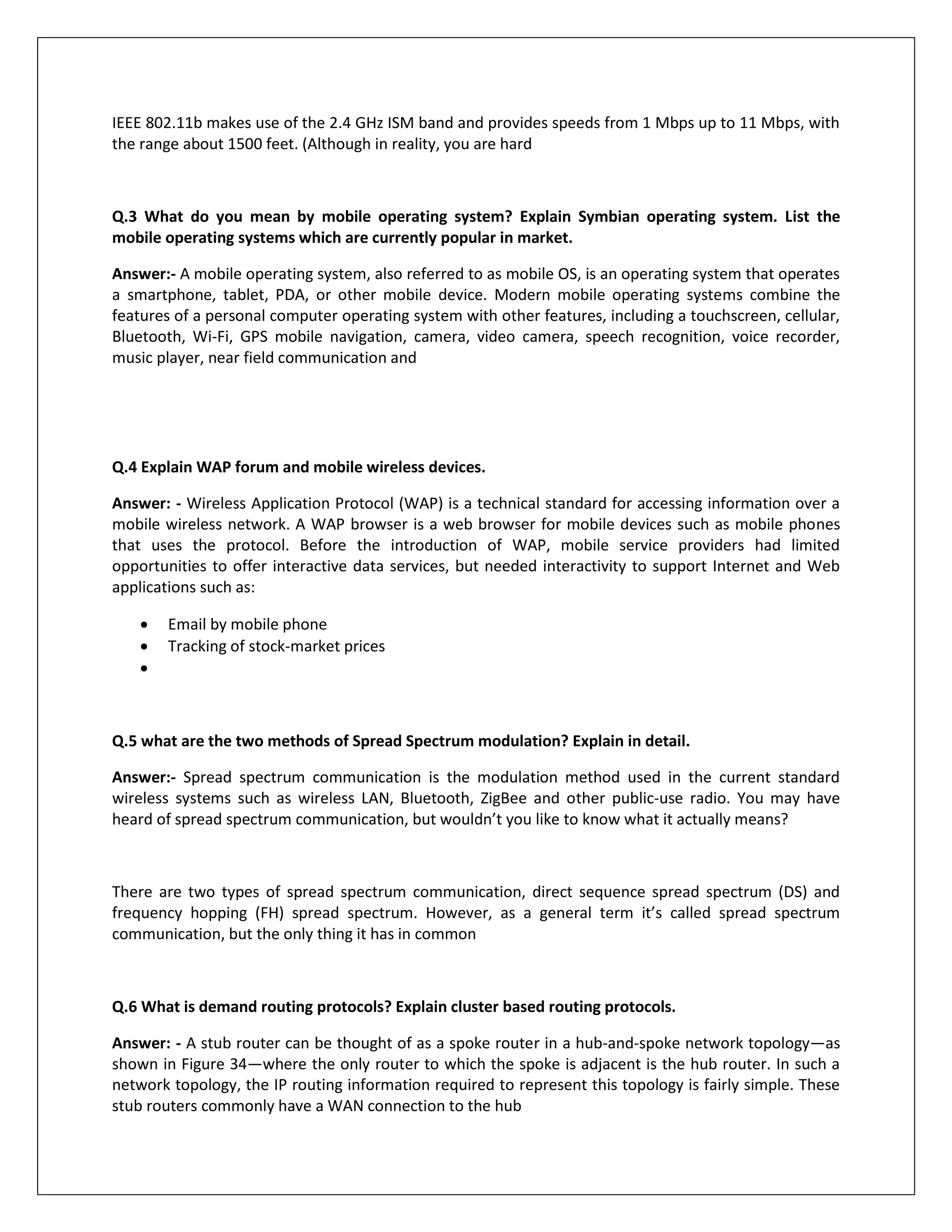 Bt0086, mobile computing | DOCX | Computer Networking | Computing