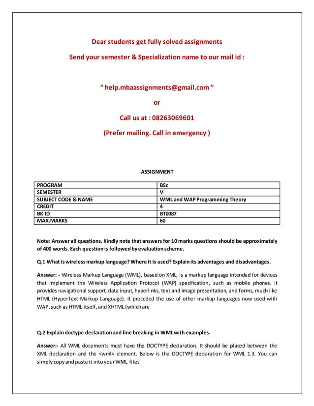 Bt0087, wml and wap programming theory | PDF