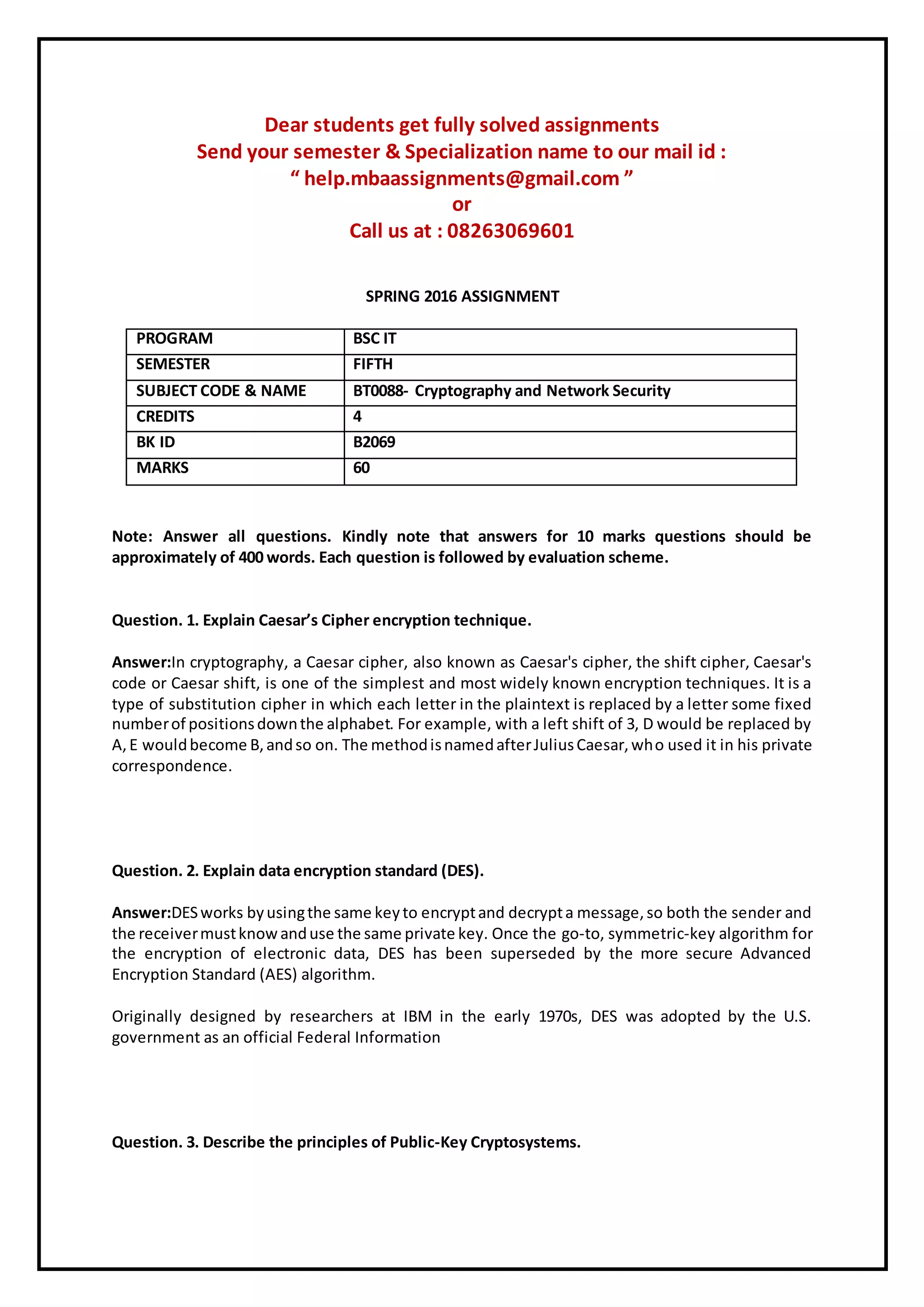 Bt0088 cryptography and network security | DOCX