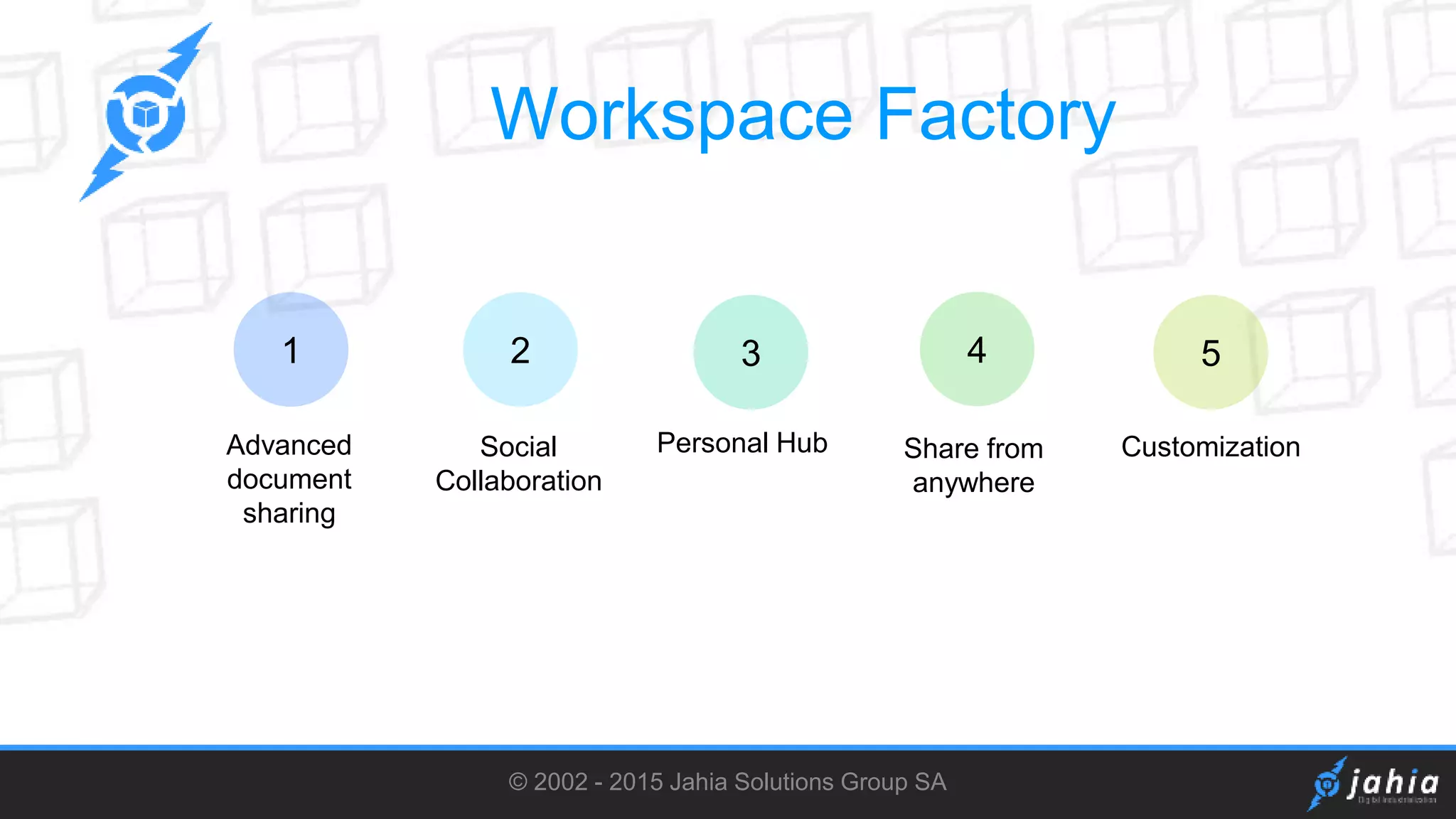 JahiaOne 2015 - Workspace Factory 3.0 by Wanda Egger | PPT