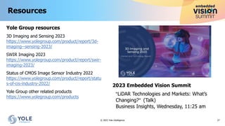“3D Sensing: Market and Industry Update,” a Presentation from the Yole Group | PDF | 3-D ...