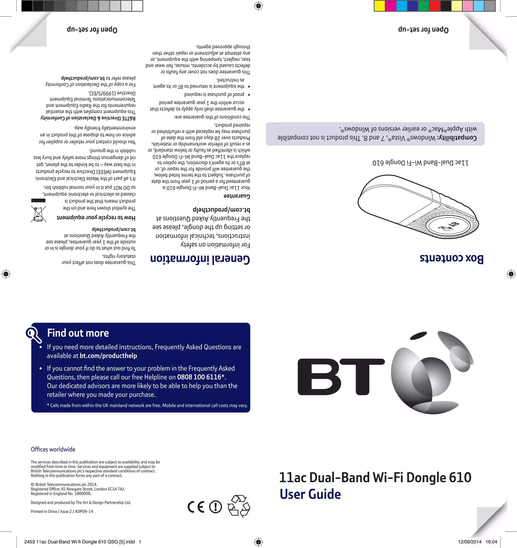 BT 11ac Dual-Band Wi-Fi Dongle 610 User Guide | PDF