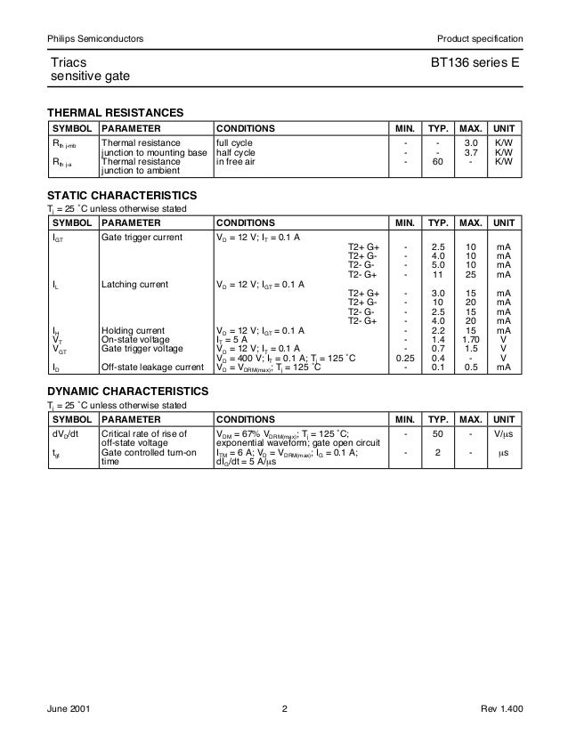 Bt136 datasheet