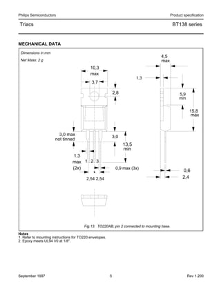 Bt138 datasheet | PDF