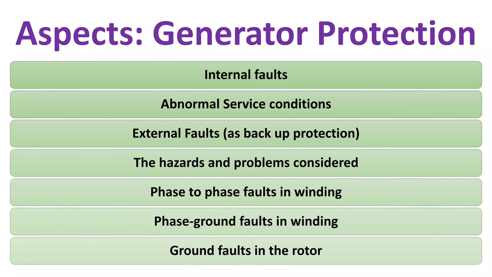 Generator Protection for Differential and Over Current Relay | PPTX