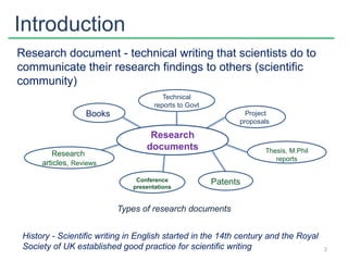 Organizarion of research documents into different sections | PPTX