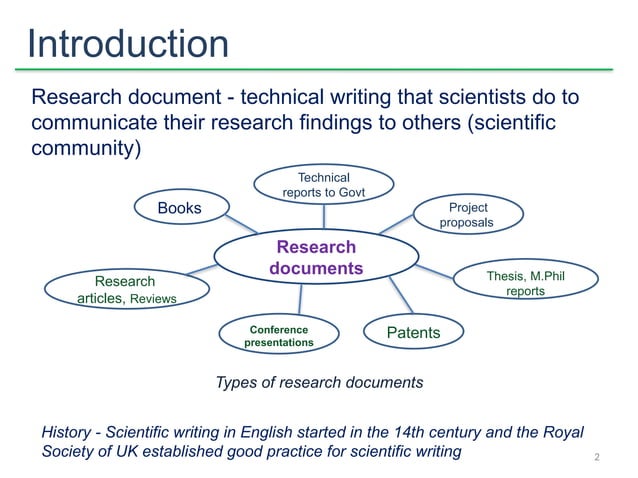 Organizarion of research documents into different sections | PPT