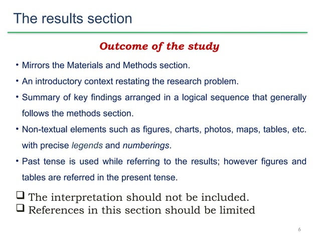 Organizarion of research documents into different sections | PPT