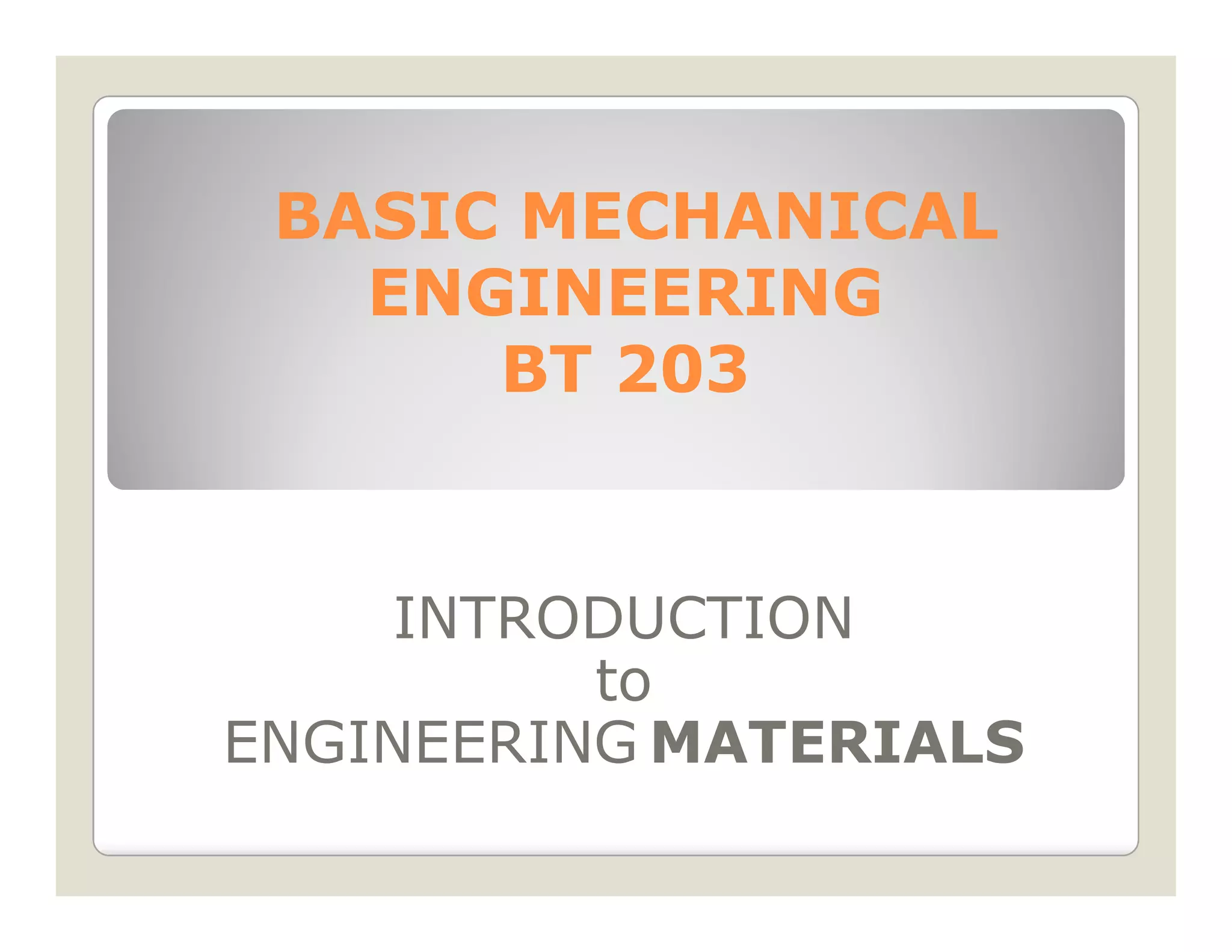 introduction to engineering materials | PDF