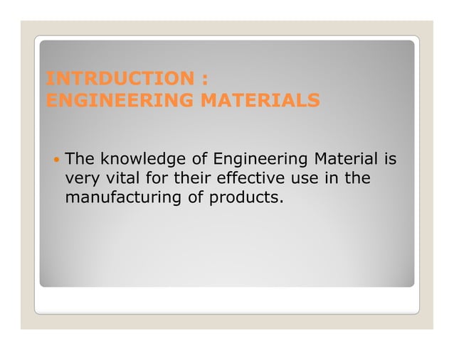 introduction to engineering materials | PDF