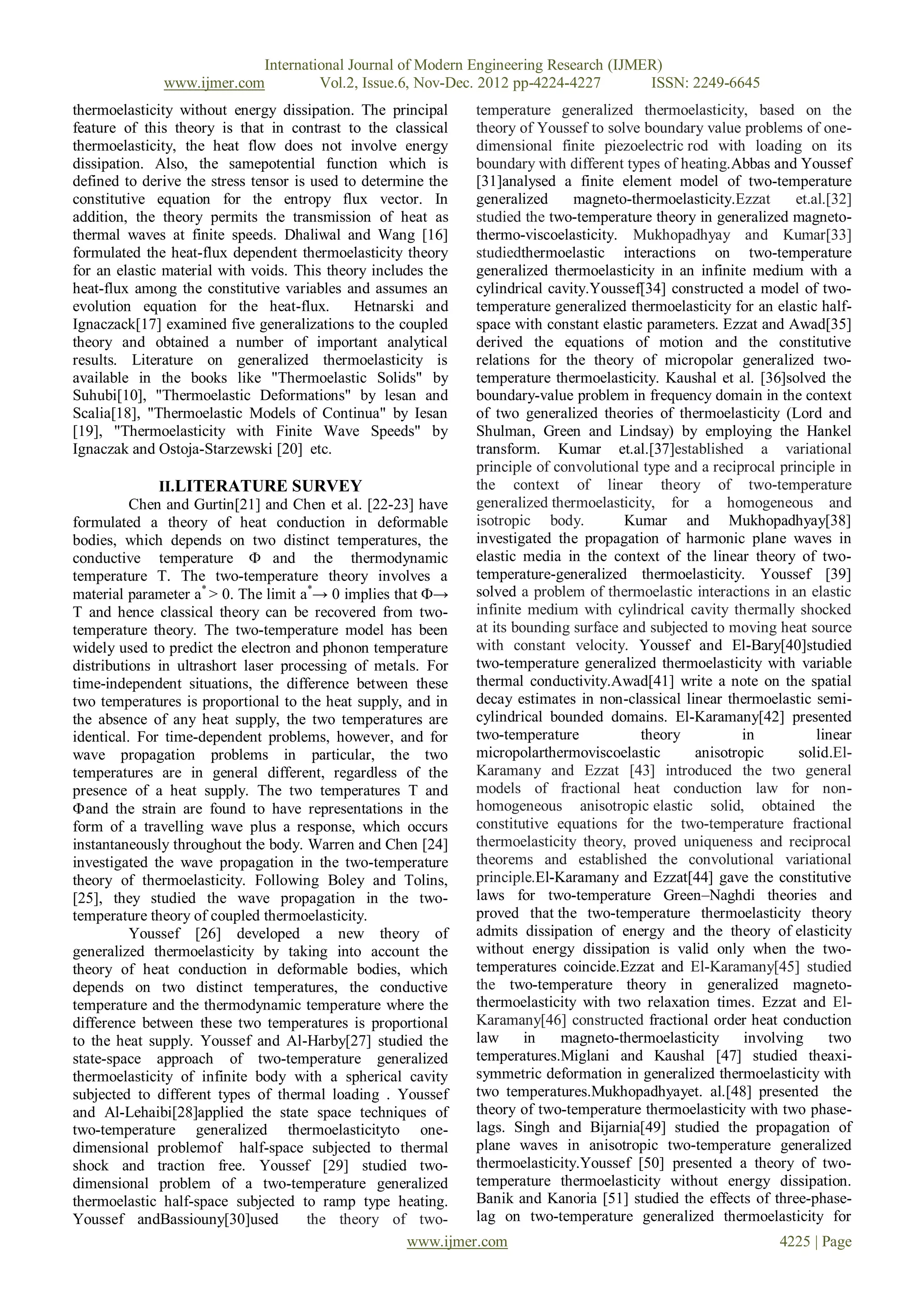 A Review on Two-Temperature Thermoelasticity | PDF