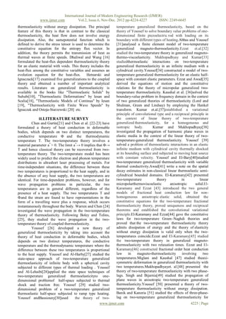 A Review on Two-Temperature Thermoelasticity | PDF