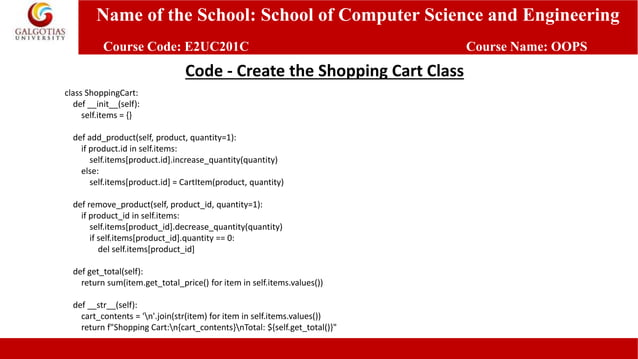 E-commerce cart using oops in Python.pptx