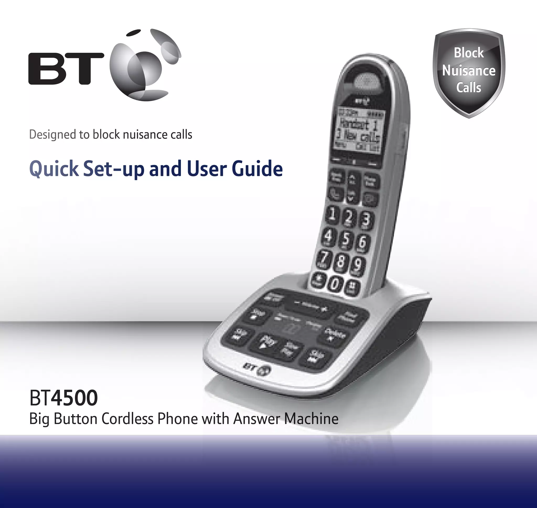 BT 4500 Big Button Digital Cordless Phone | PDF