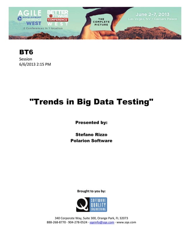 Trends in Big Data Testing | PDF | Technology Industry | Industries