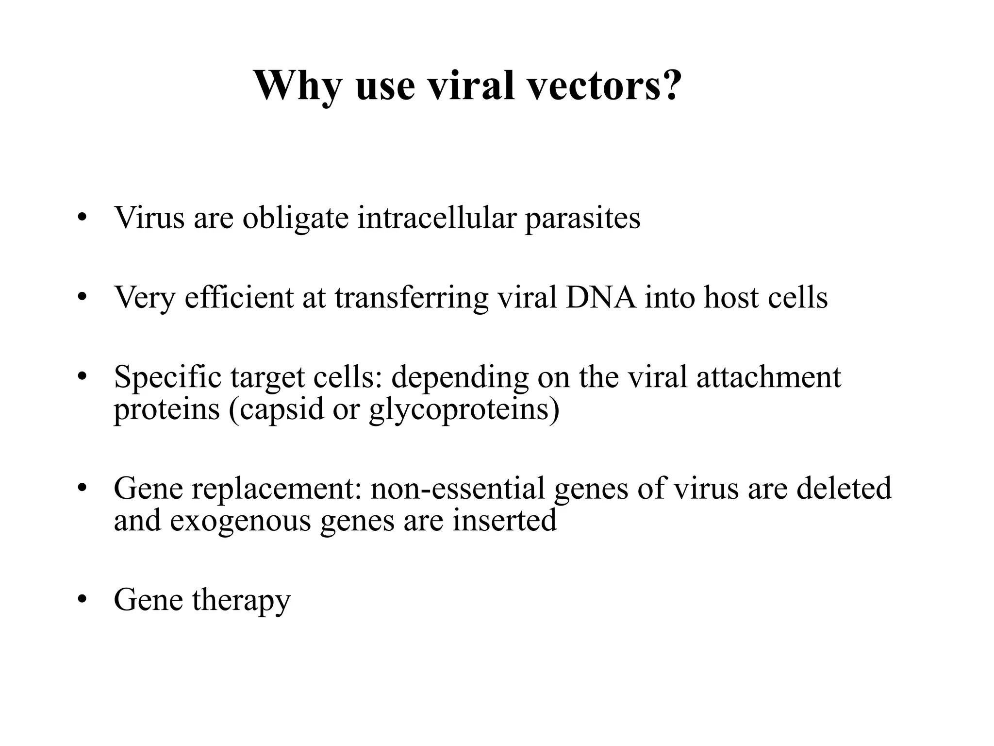 VIRAL VECTORS FOR GENE TRANSFER | PPTX