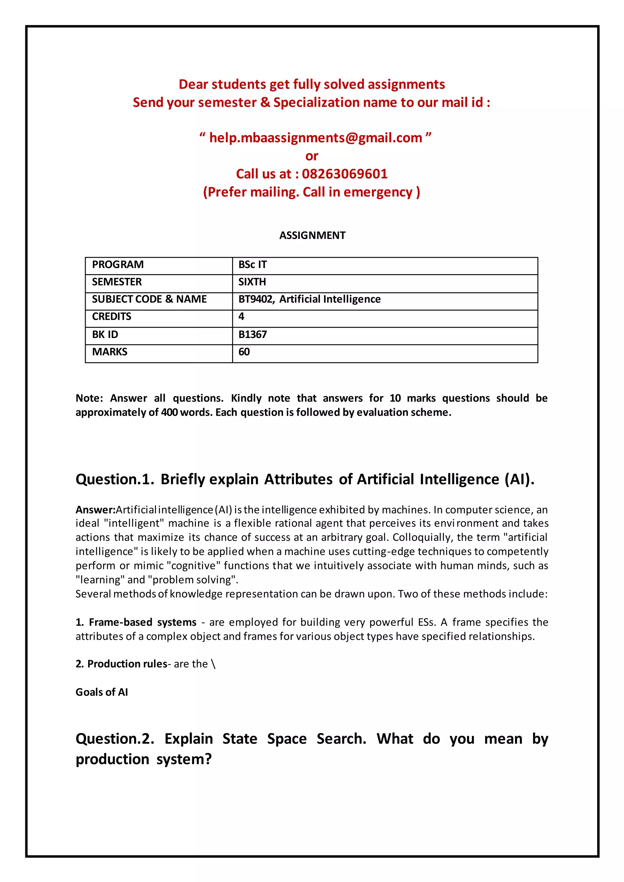 Bt9402 artificial intelligence | DOCX