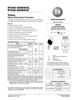 Bta08 600 bw3-d tiristor bidireccional | PDF