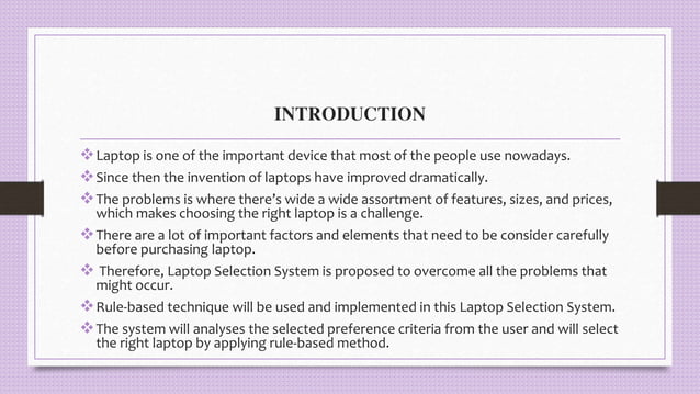 Laptop Selection System | PPTX