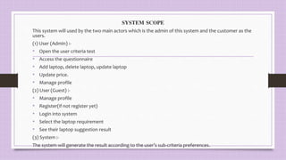 Laptop Selection System | PPTX