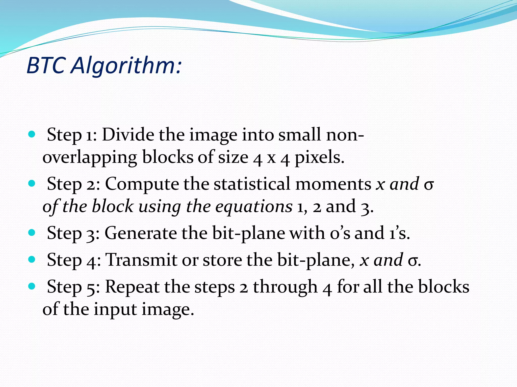 Block Truncation Coding Ppt