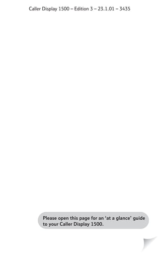 Bt caller display 1500 user manual from Telephones Online www ...