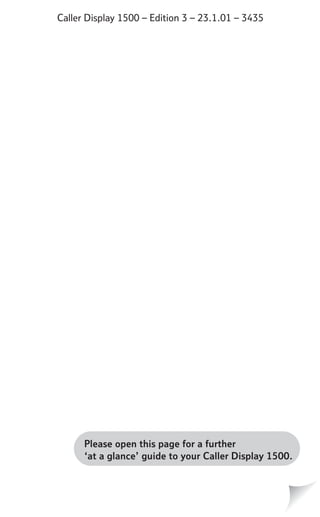 Bt caller display 1500 user manual from Telephones Online www ...