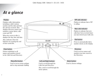Bt caller display 1500 user manual from Telephones Online www ...