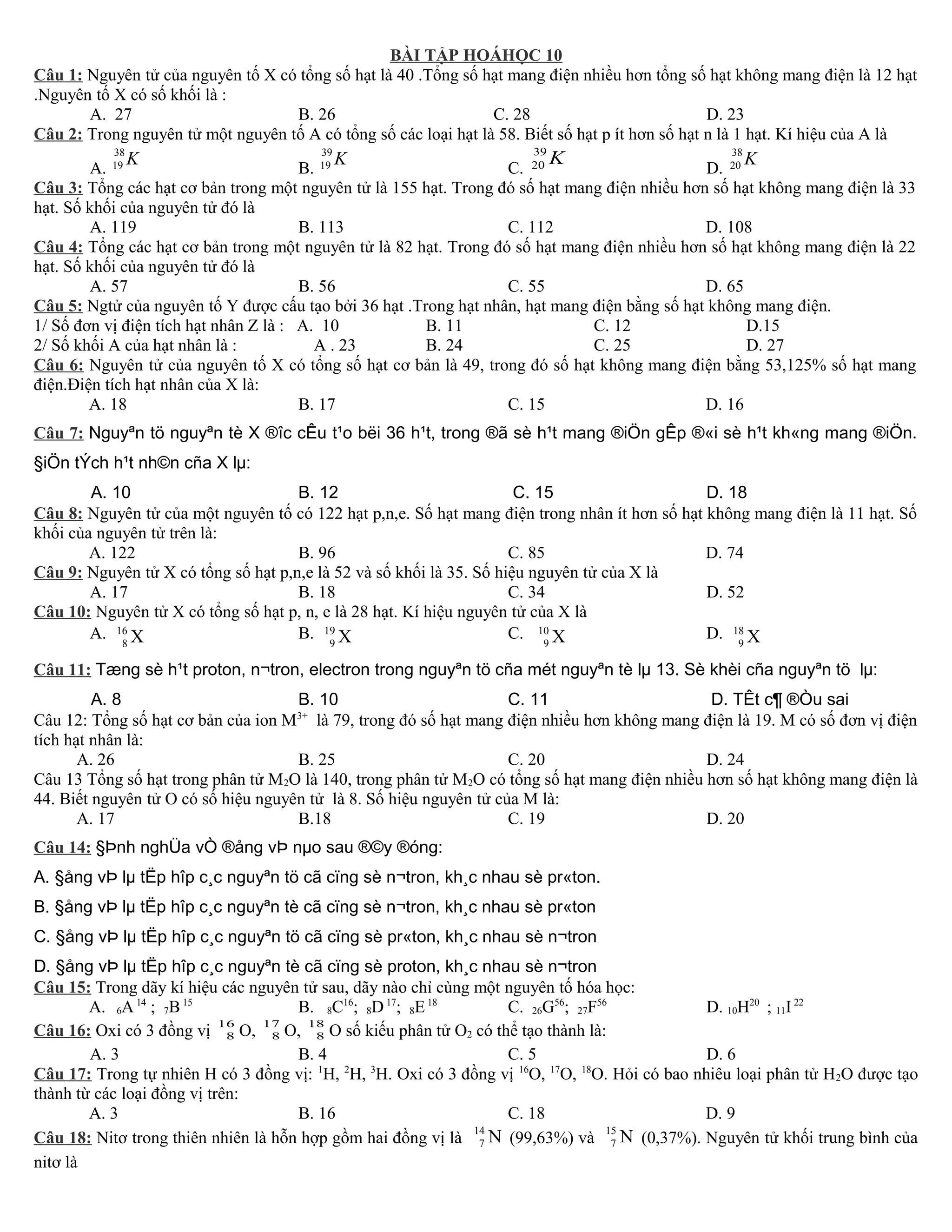 Bt chuong cau tao nguyen tu | DOC