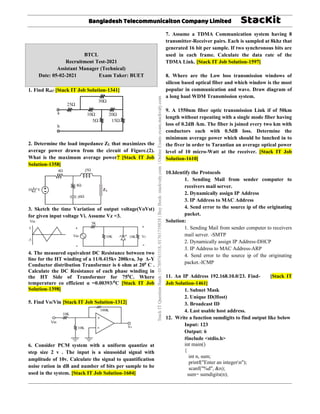 BTCL Assistant Manager Previous Year Question by Stack IT Job Solution ...
