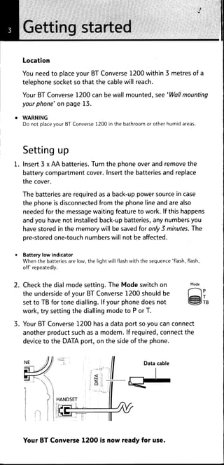 Bt converse 1200 Bt decor 110 user manual from Telephones Online www ...