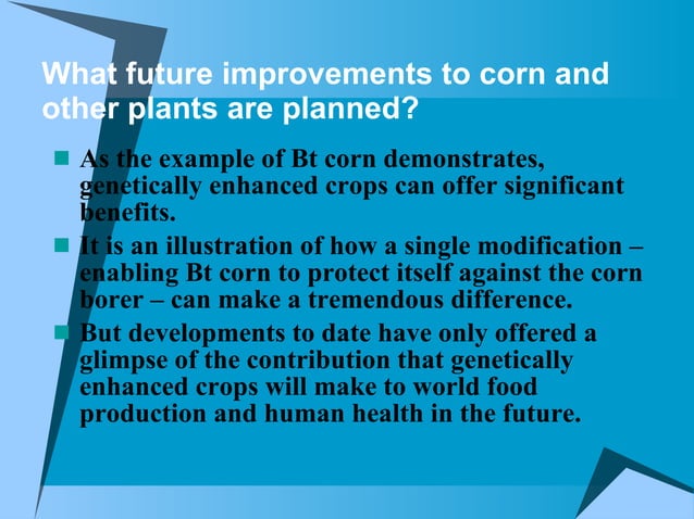 Bt corn | PPT | Agriculture | Industries