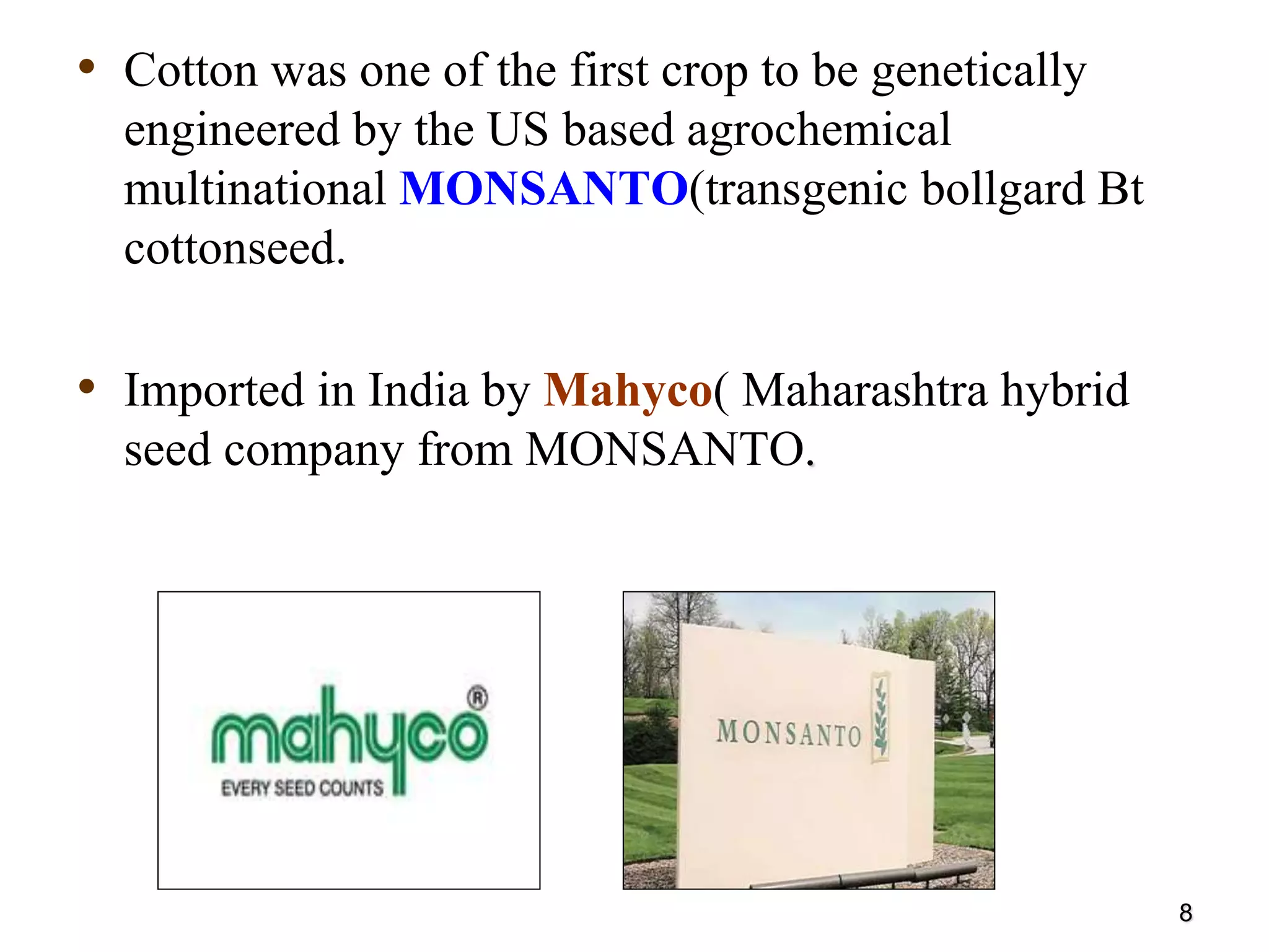 Bt cotton, insect resistant plant | PPT