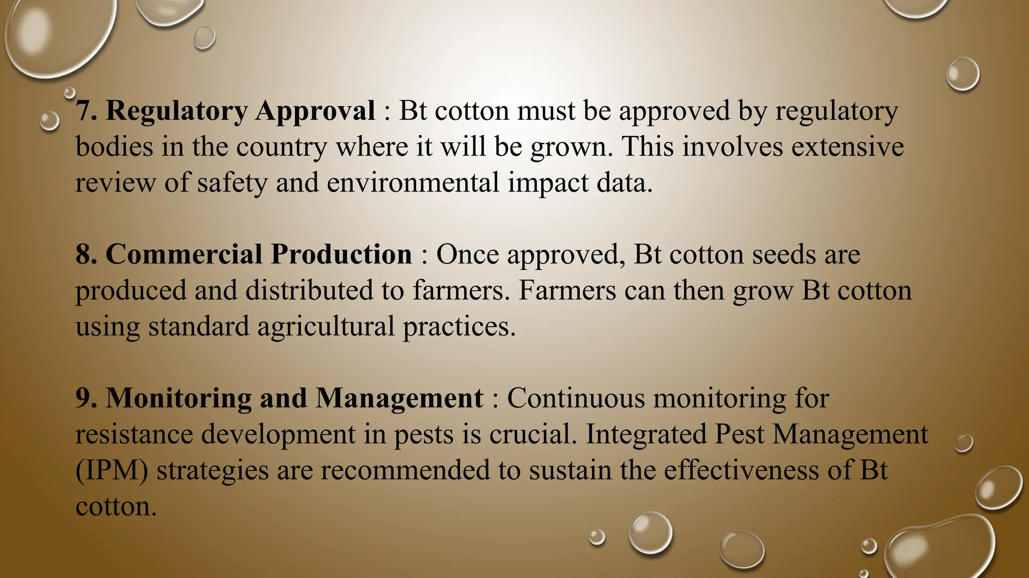 Bt cotton introduction production of bt. | PPTX